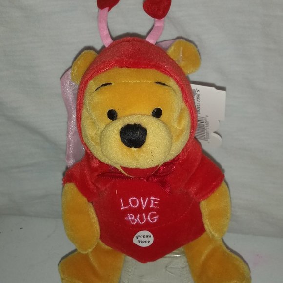 Disney | Other | Disneyland Love Bug Pooh Bear Bean Bag Plush | Poshmark